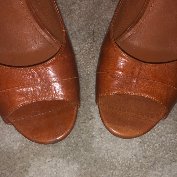 Yves Saint Laurent | Shoes | Ysl Burnt Orange Peep Toe Pumps | Poshmark